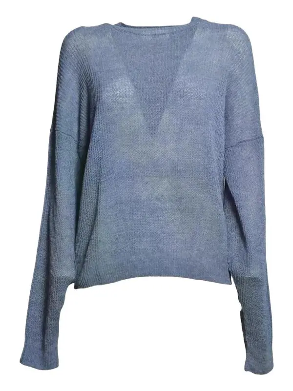 SOLOTRE Fine-knit Drop-shoulder Sweater - Blue