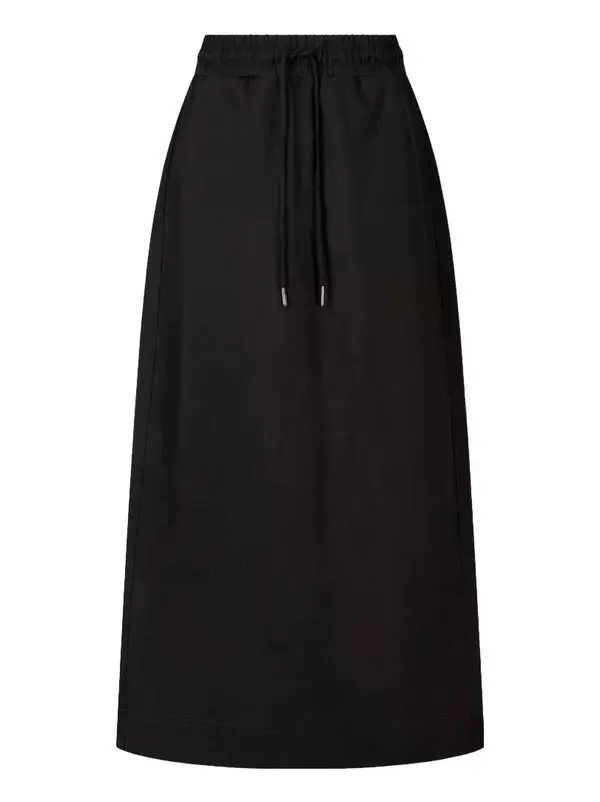 STUDIO TOMBOY Long Skirt With Drawstring Waist - Black