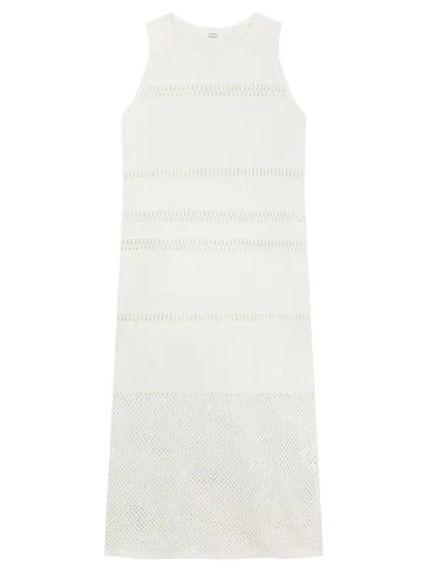 STUDIO TOMBOY Sleeveless Maxi Dress With Punch Detail - Neutrals