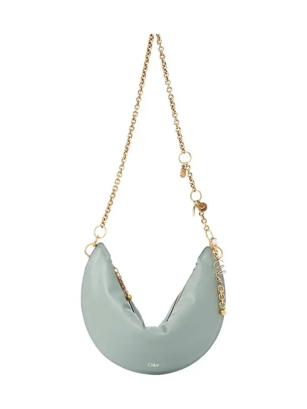 Chloé Icons Shoulder Bag In Soft Leather - Bluish Green