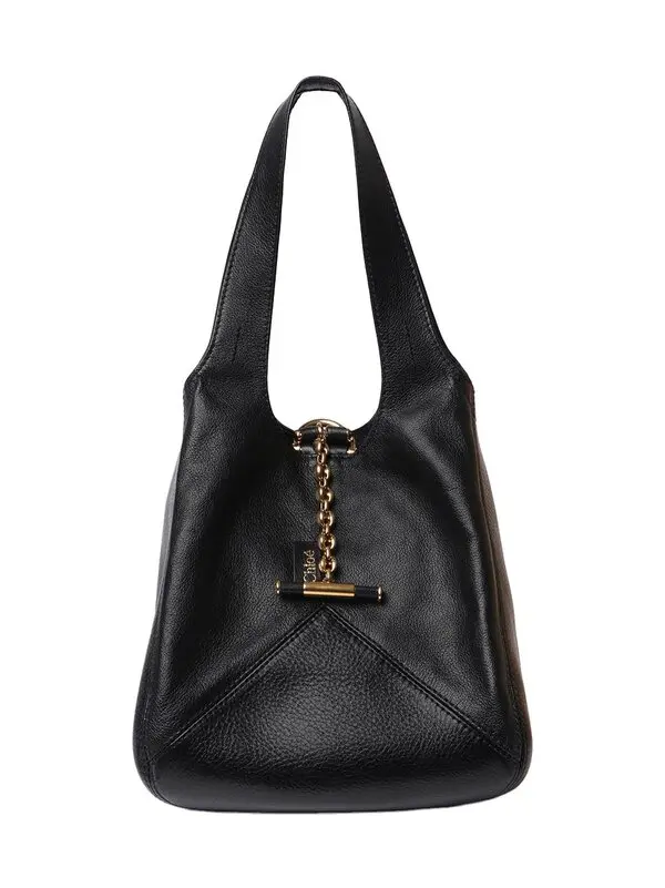 Chloé Small Balloon Bag In Grained Leather - Black