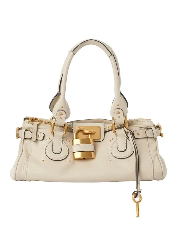 Chloé Paddington Bag In Grained Leather - Cloudy Cream