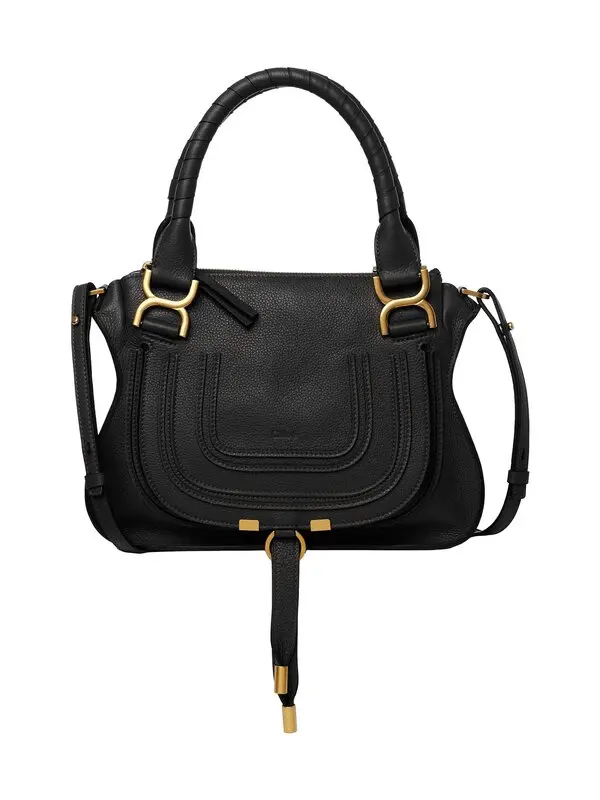 Chloé Small Marcie Grained Leather Bag - Black