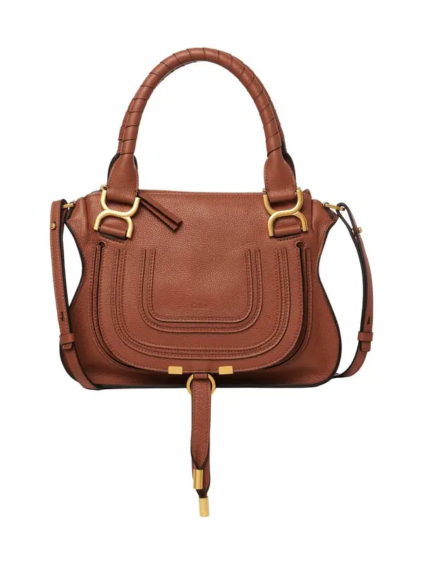 Chloé Small Marcie Grained Leather Bag - Tan
