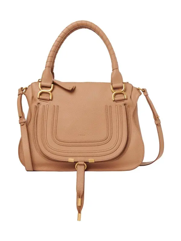 Chloé Small Marcie Grained Leather Double Carry Bag - Light Tan