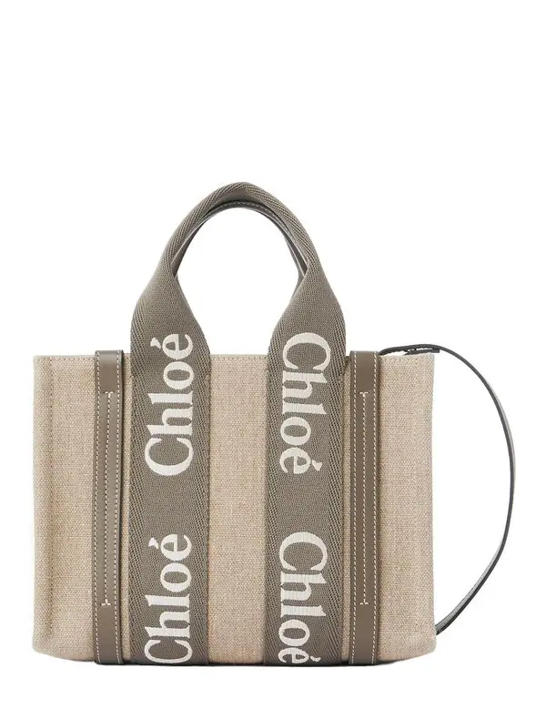 Chloé Small Woody Tote Bag - Flannel Grey