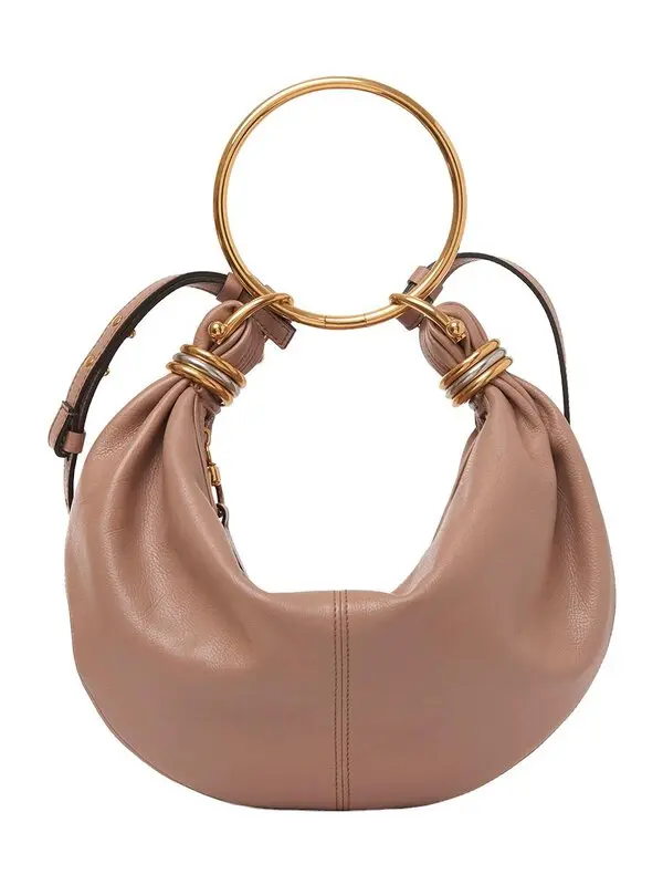 Chloé Small Bracelet Hobo Bag In Grained Leather - Woodrose
