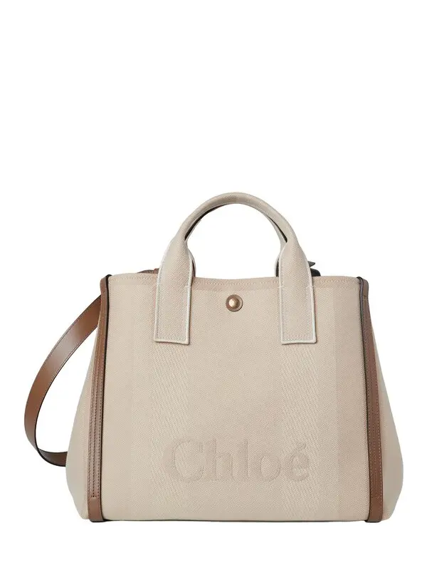 Chloé Canvas Carry Tote Bag - Vegetal Beige