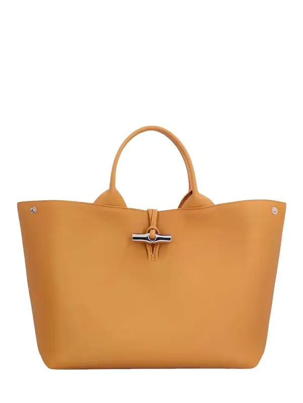 Longchamp Le Roseau Leather Tote Bag - Brown