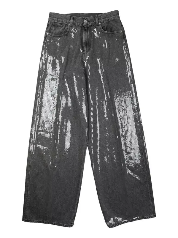 NINE:INTHE:MORNING Sequin Embellished Jeans - Grey