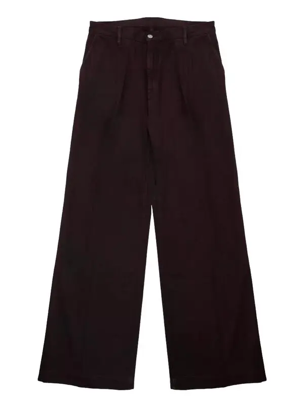 NINE:INTHE:MORNING Pleated Wide-leg Trousers - Brown