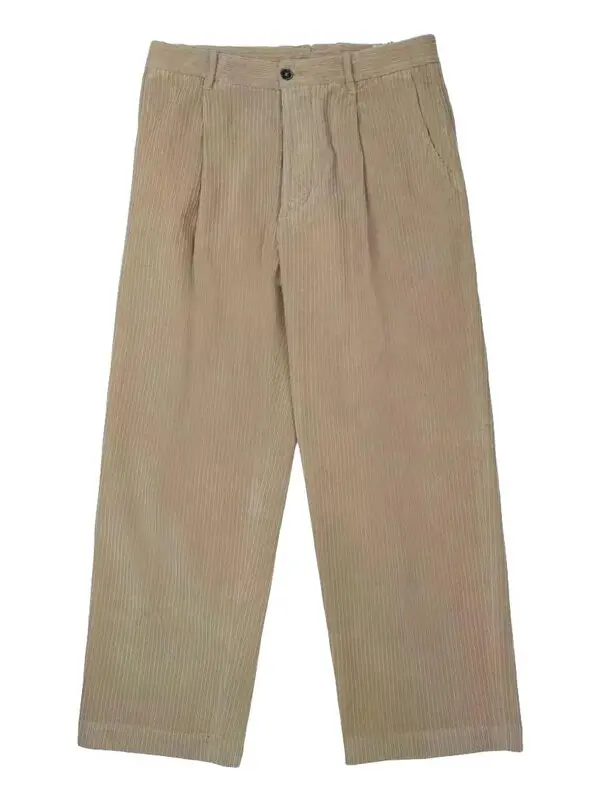 NINE:INTHE:MORNING Pleated Corduroy Trousers - Neutrals