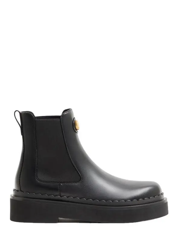 Valentino Garavani Vlogo Signature Calfskin Chelsea Boots - Black