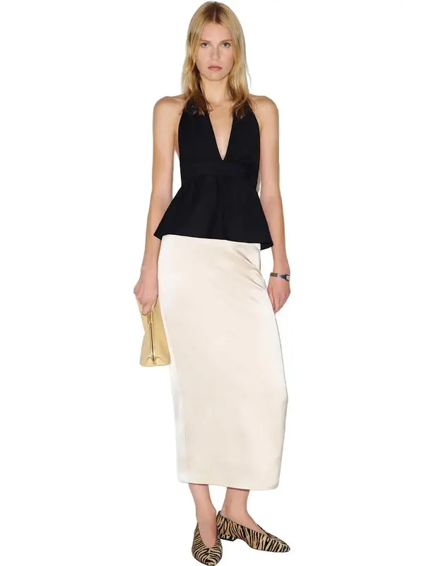 REFORMATION Naive Top Sleeveless V-neck Halter Top - Black