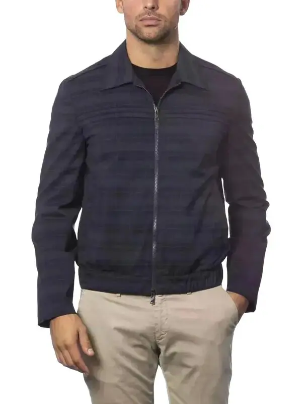 VERRI Ferri Plaid Zip-up Jacket - Blue