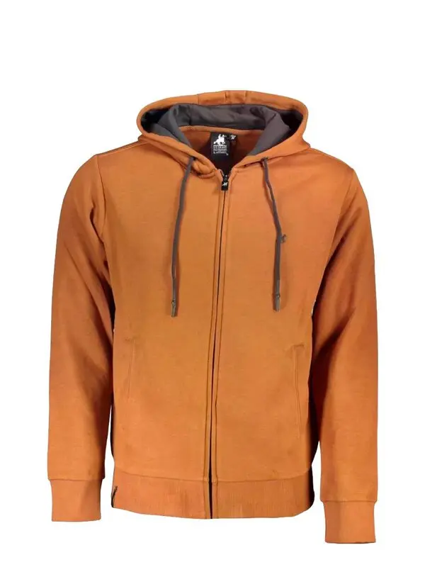 U.S. Grand Zip-up Kangaroo-pocket Hoodie - Orange
