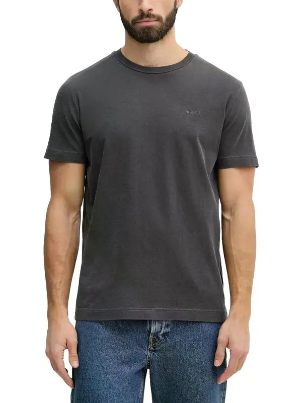 Gant Logo-embroidered T-shirt - Black