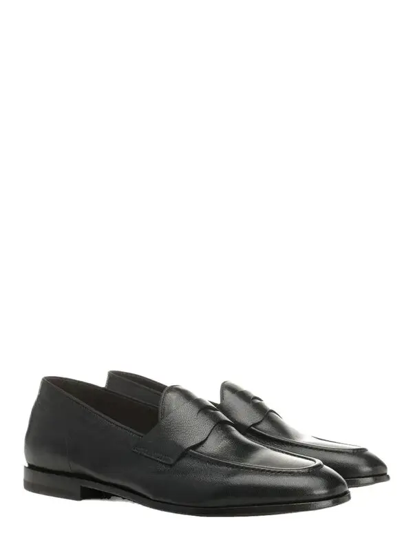 AL DUCA D’AOSTA 1902 Athens Pebble-grain Leather Loafers - Black