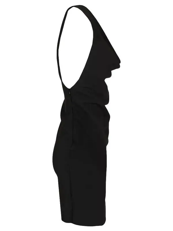AL DUCA D’AOSTA 1902 Cowl Neck Wrap Midi Dress - Black