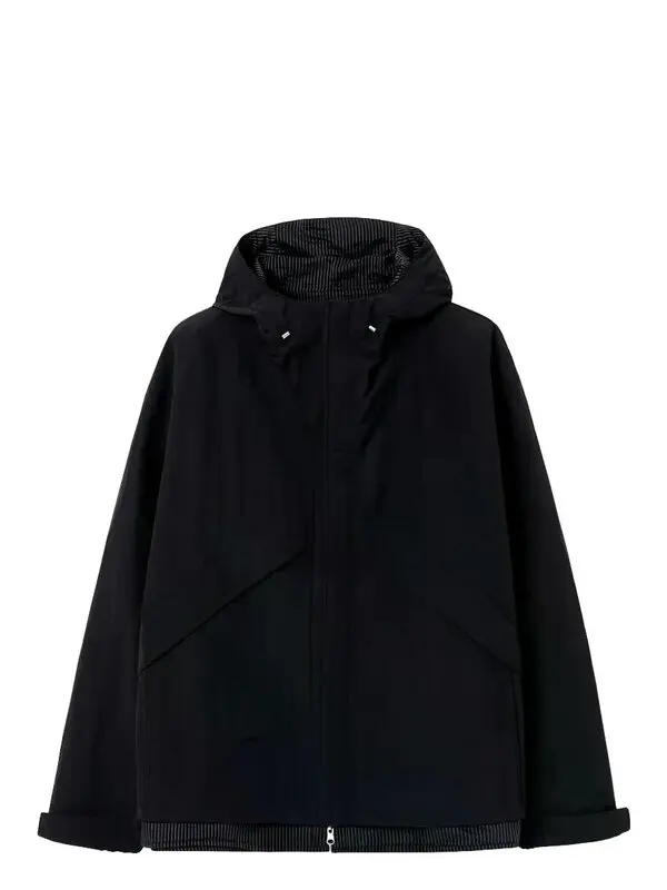 SOLID HOMME Zip-up Hooded Jacket - Black