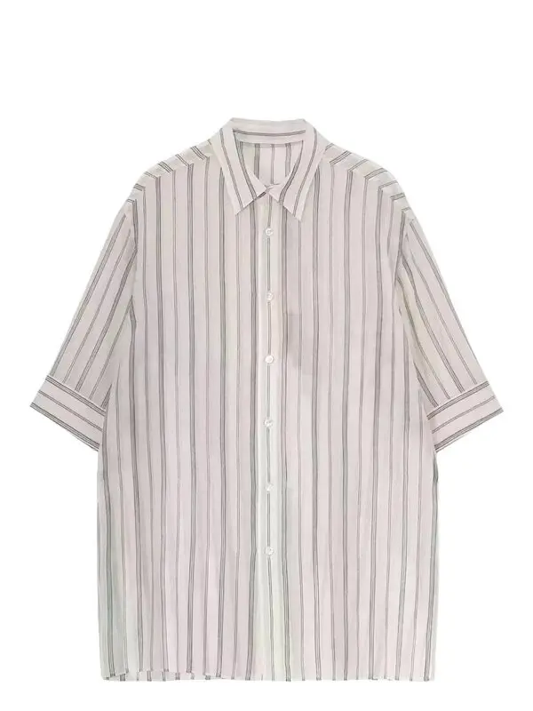 Yohji Yamamoto Striped Short-sleeve Shirt - White