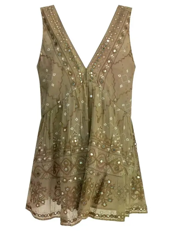 JULIET DUNN V-back Mini Dress - Brown