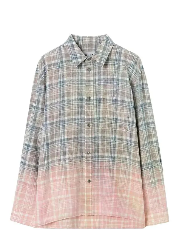 SOLID HOMME Gradient-effect Checked Shirt - Neutrals