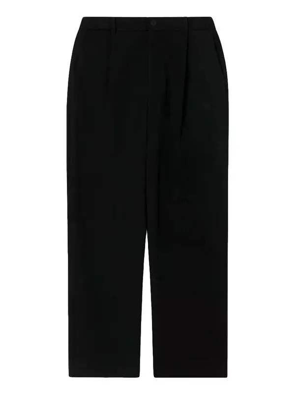 SOLID HOMME Crinkled-effect Trousers - Black