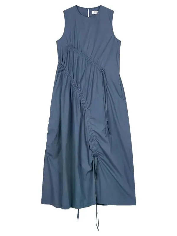 STUDIO TOMBOY Shirred Sleeveless Maxi Dress - Blue