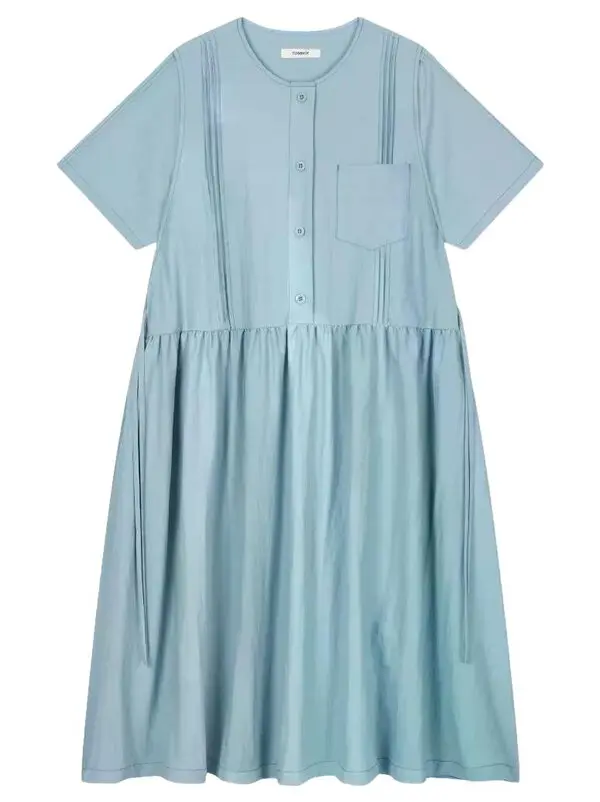 STUDIO TOMBOY Pintuck Detail Midi Dress - Blue