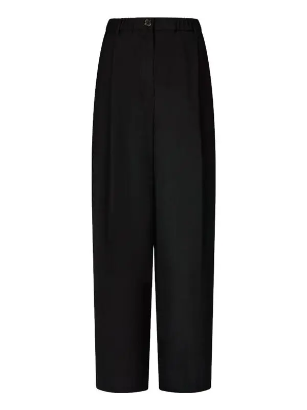 STUDIO TOMBOY Pleated Trousers With Elasticated Waist - Black