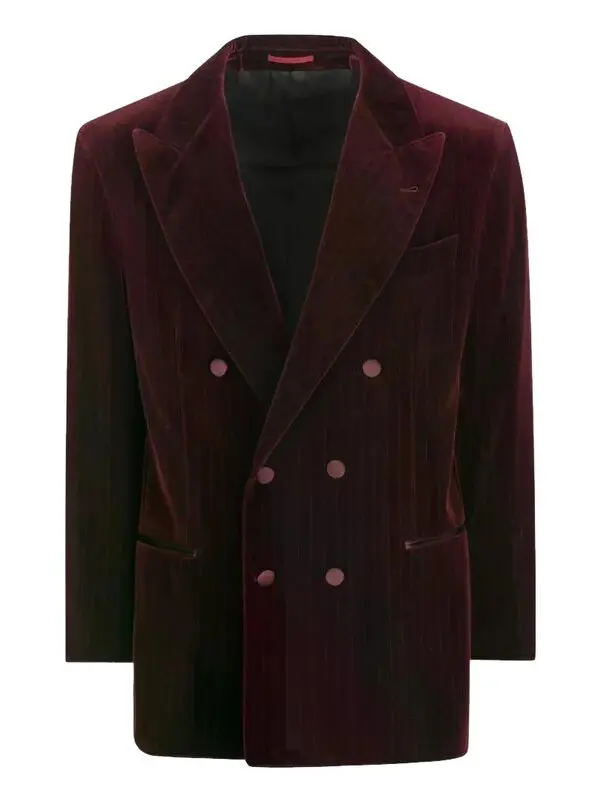 Brunello Cucinelli Pinstripe Double-breasted Jacket - Red