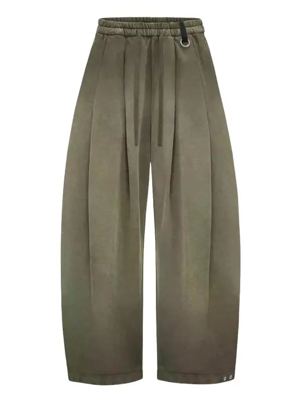 TEAM WANG DESIGN Taupe Washed Effect Pleated Track Pants - Brown