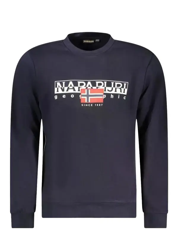 NAPAPIJRI Logo Print Crew Neck Sweater - Blue