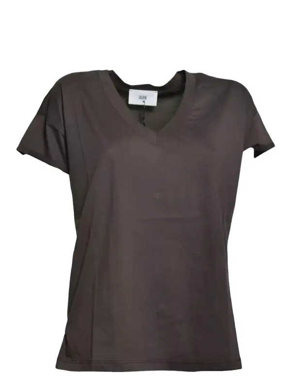 SOLOTRE V-neck Short-sleeve T-shirt - Brown