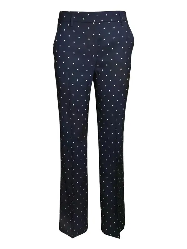 ROOM 52 Polka-dot Straight-leg Trousers - Blue