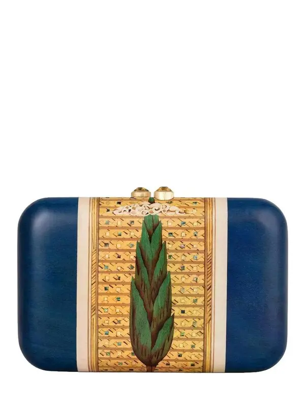 SILVIA FURMANOVICH Abalone Shell Marquetry Clutch - Blue