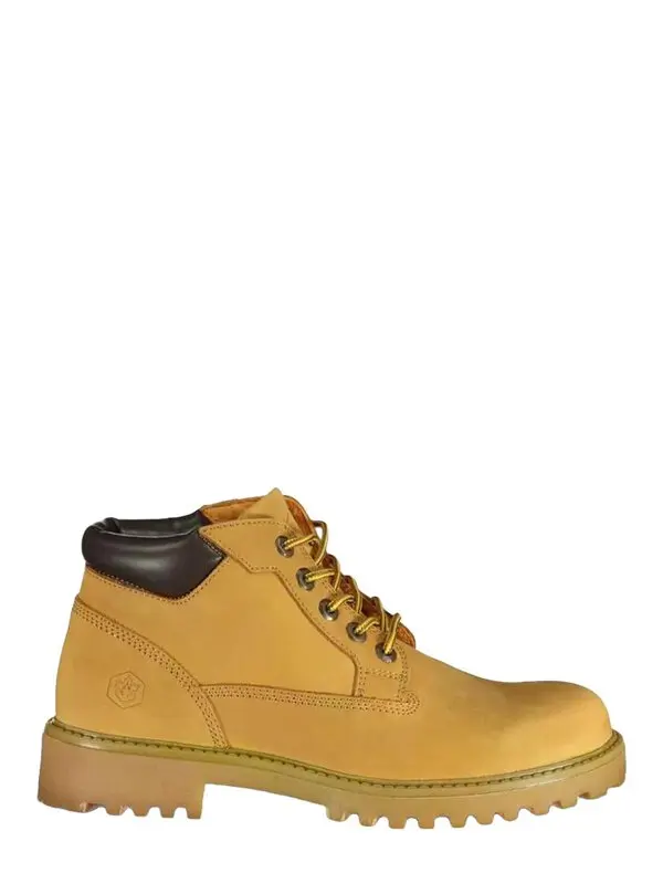 LUMBERJACK Calf Leather Lace-up Lug Sole Hiking Boots - Yellow