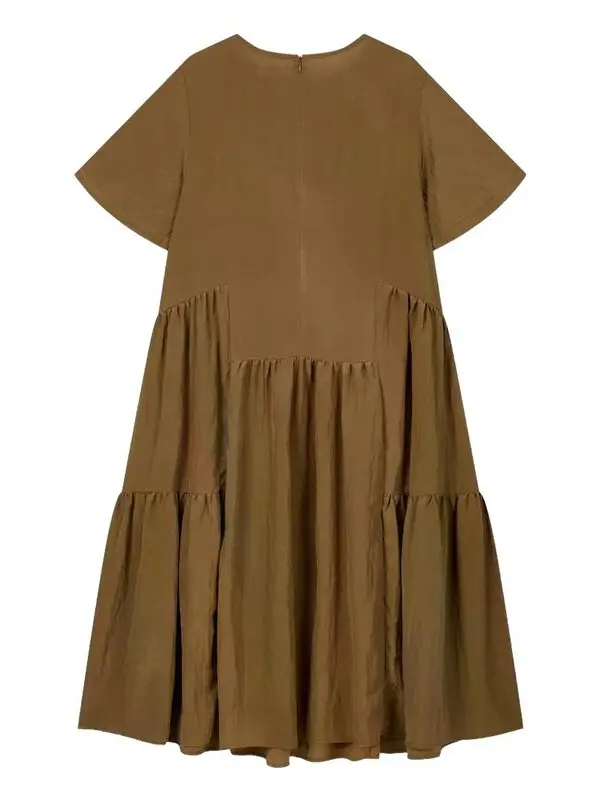STUDIO TOMBOY Asymmetric Tiered A-line Dress - Neutrals