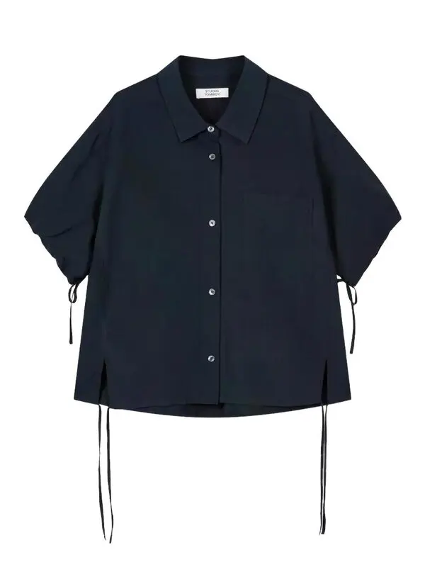 STUDIO TOMBOY Dark Navy Balloon Sleeve Shirt - Blue