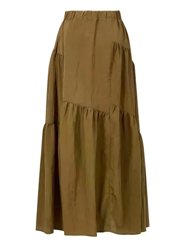 STUDIO TOMBOY Asymmetrical Tiered Maxi Skirt - Neutrals