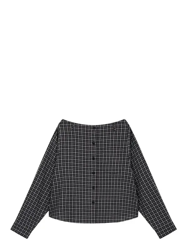 STUDIO TOMBOY Check-print Shirt - Black