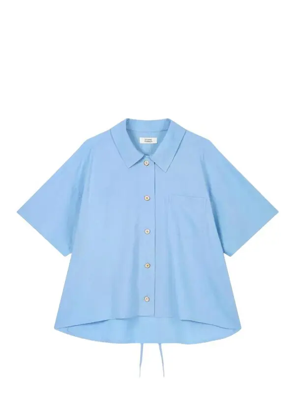 STUDIO TOMBOY Short-sleeve Oversized Shirt - Blue