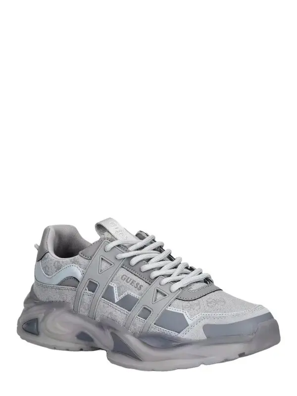 Guess Belluno Logo-print Panelled Sneakers - Grey