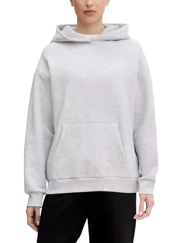 Guess Logo Embroidered Hoodie - Grey