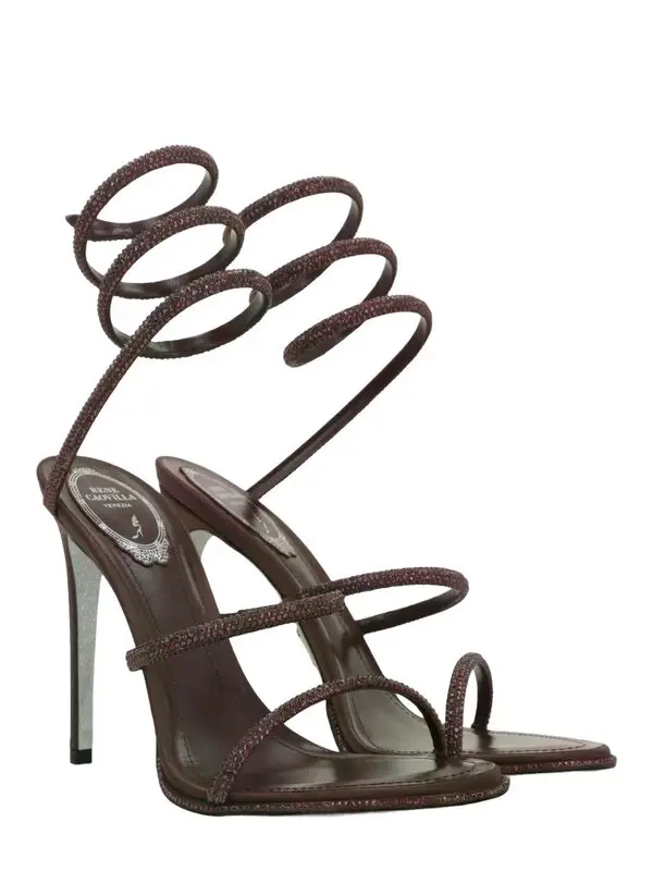 Rene Caovilla Cleo Crystal-embellished Stiletto Sandals - Red