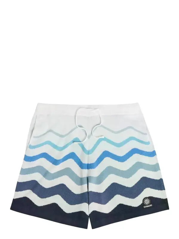 SANDBANKS Chevron-knit Drawstring Track Shorts - White