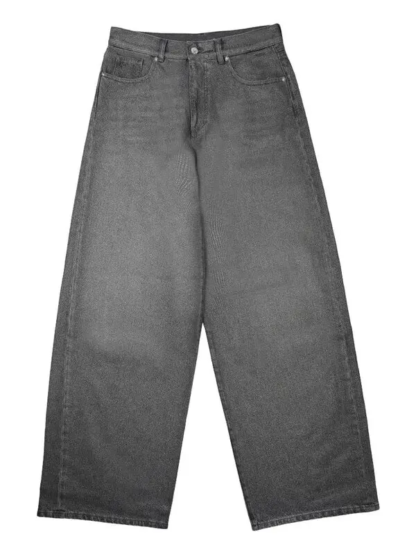 NINE:INTHE:MORNING Glitter Embellished Wide Leg Jeans - Grey