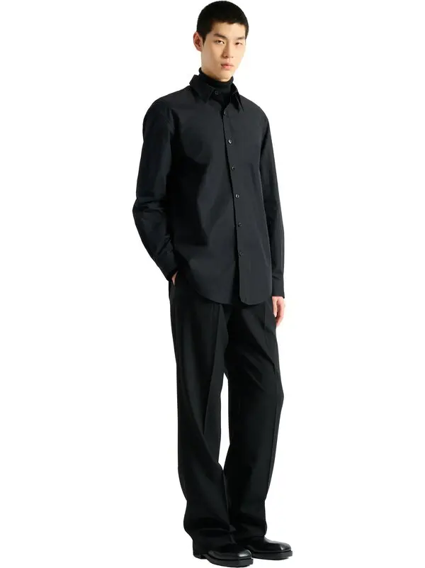 Balmain Shirt In Cotton Poplin - Black