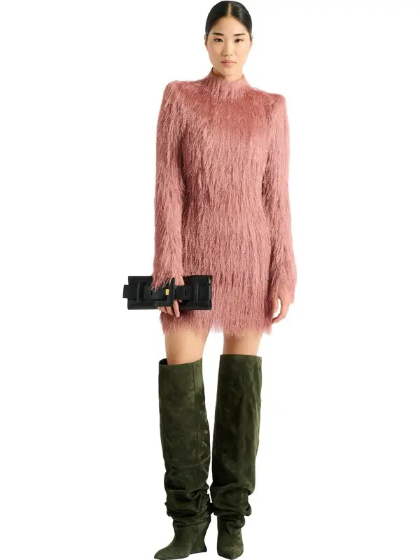 Balmain Sequin Fringe Bodycon Dress - Pink
